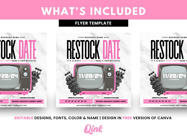We’ve Restocked Flyer, Back in Stock Flyer, Restock Flyer, Wig ...