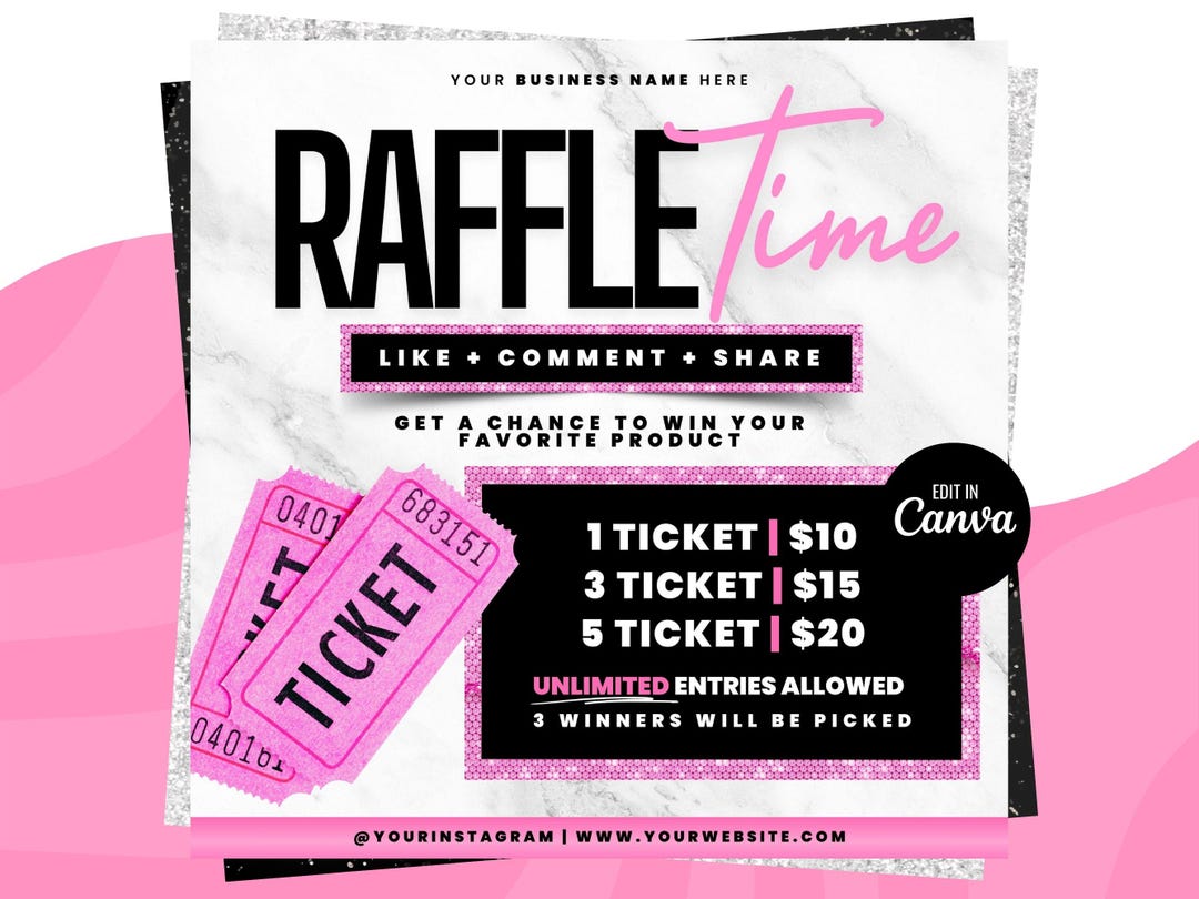 Raffle Giveaway Flyer, Raffle Flyer, DIY Giveaway Flyer, Raffle Ticket ...