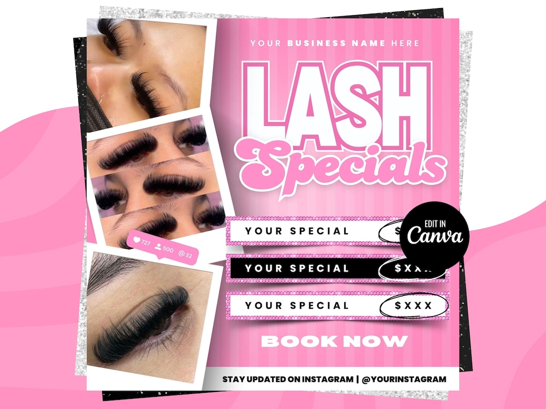 Lash Special Flyer, Lash Deal Flyer, Lash Sale, Lash Extensions Flyer ...