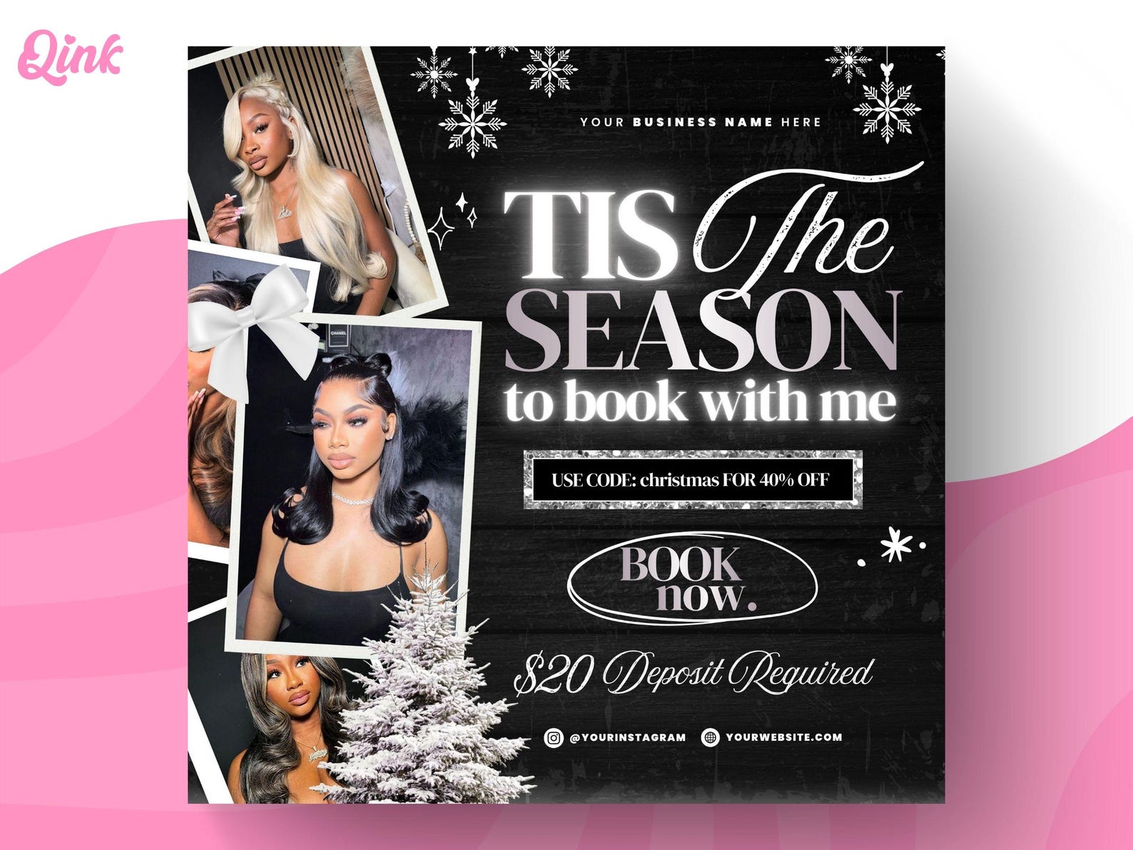December Booking Flyer, Christmas Booking Flyer, Winter Booking Flyer ...