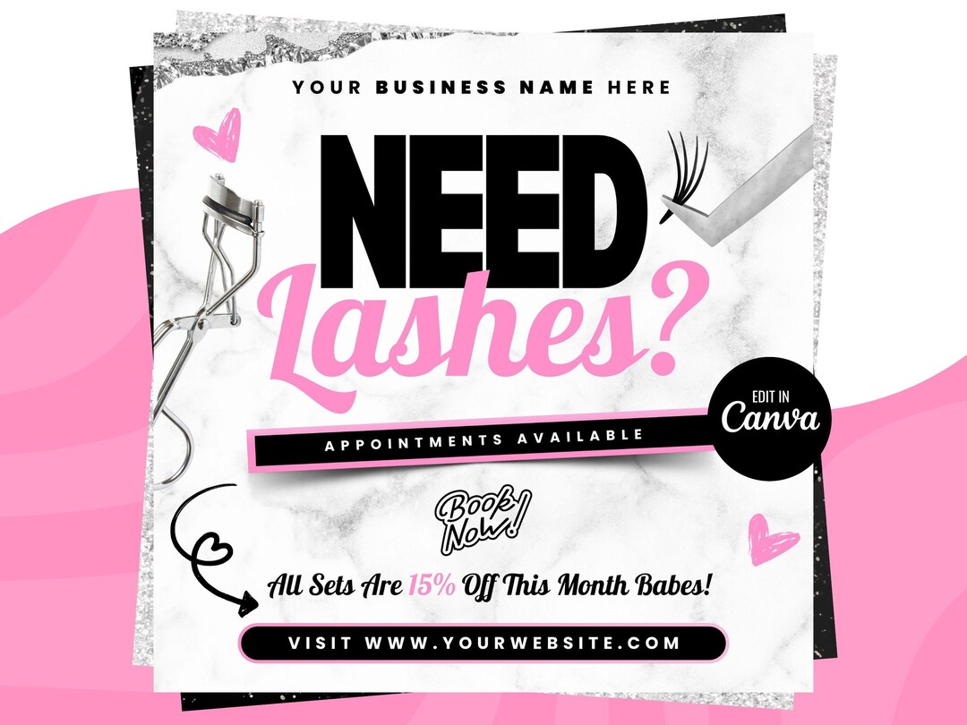 Lash Extension Flyers, Lash Book Now Flyer, Lash Sale Flyer ...