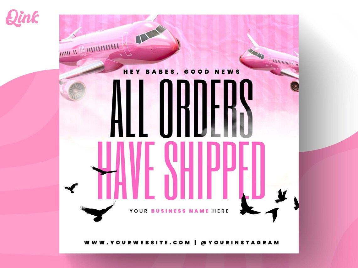 All Orders Shipped Flyer, Orders Have Shipped Flyer, Hair Flyer, Wig ...