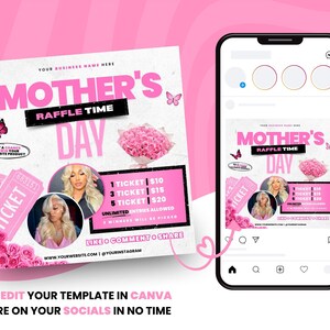 May Raffle Giveaway Flyer, Mothers Day Raffle Giveaway Flyer, May ...