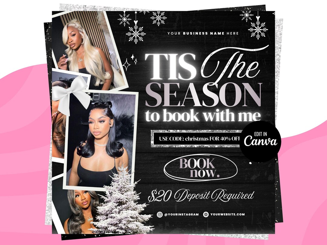December Booking Flyer, Christmas Booking Flyer, Winter Booking Flyer ...