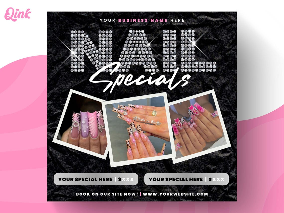 Nail Deal Flyer, Nail Special Flyer, Nail Tech Sale Flyer, Nail Flash ...