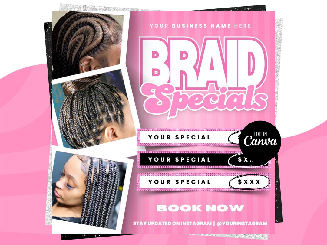 Braids Special Flyer, Knotless Braids Flyer, Braider Flyer, Braids ...