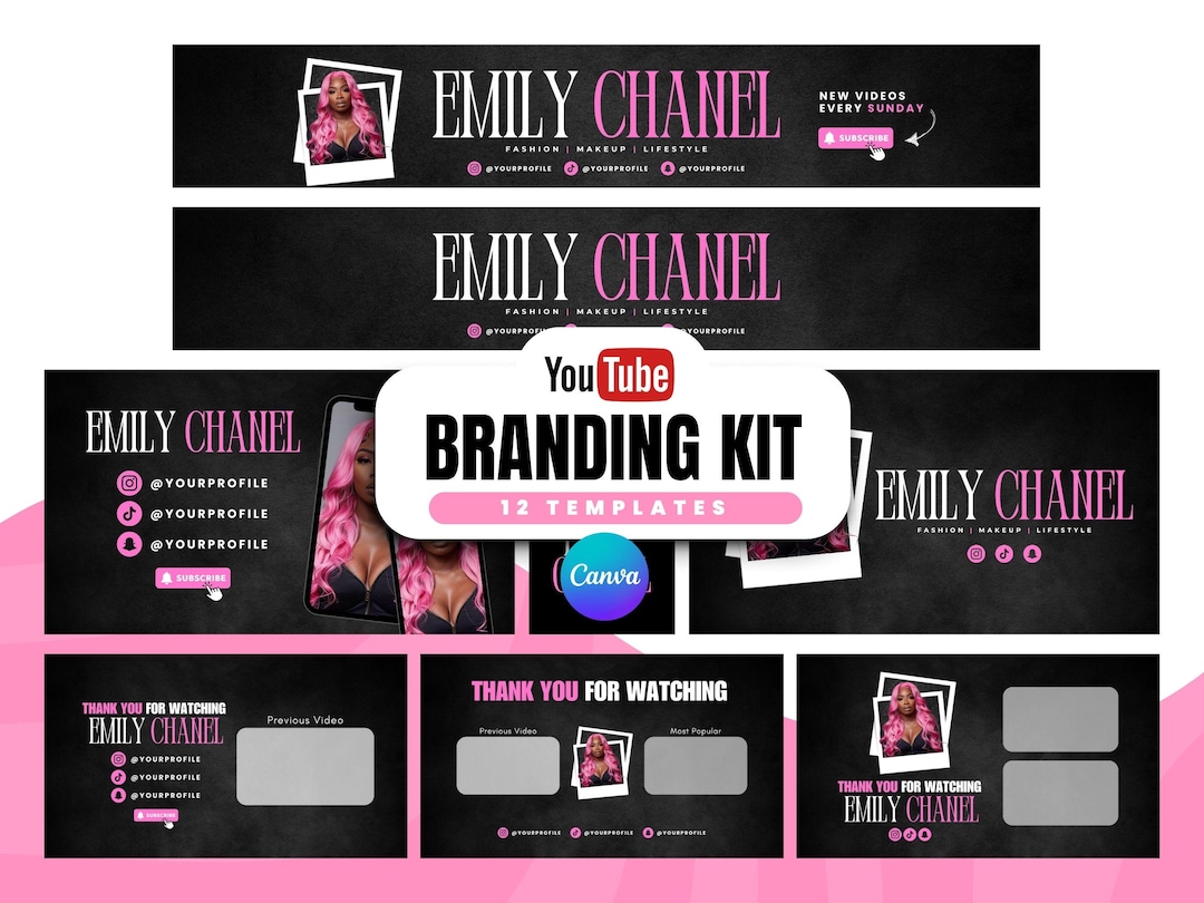 Youtube Branding Kit, Youtube Banner Kit, DIY Video Banner Template ...