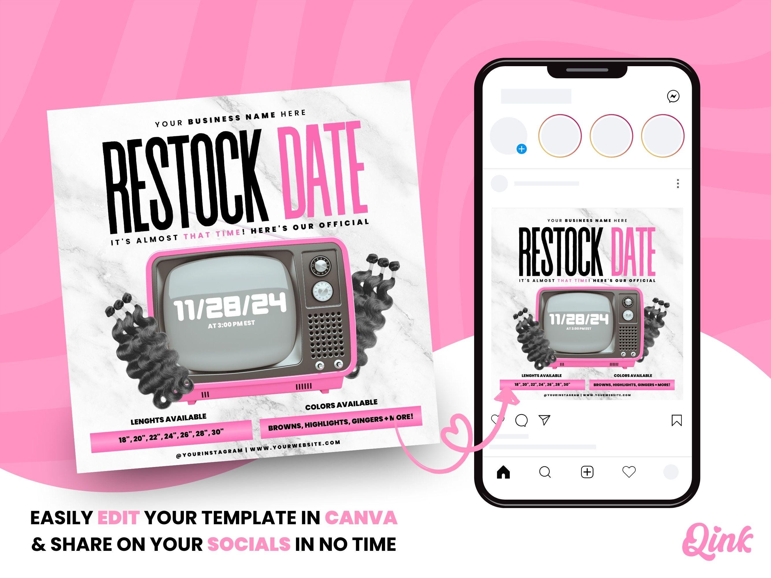 We’ve Restocked Flyer, Back in Stock Flyer, Restock Flyer, Wig ...