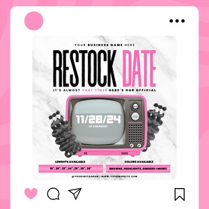 We’ve Restocked Flyer, Back in Stock Flyer, Restock Flyer, Wig ...