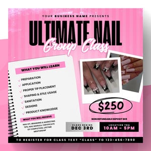 Nail Class Flyer, Nail Course Flyer, DIY Nail Artist Training ...