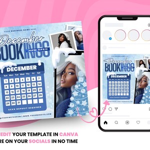 December Bookings, December Booking Flyer, Christmas Booking Flyer ...