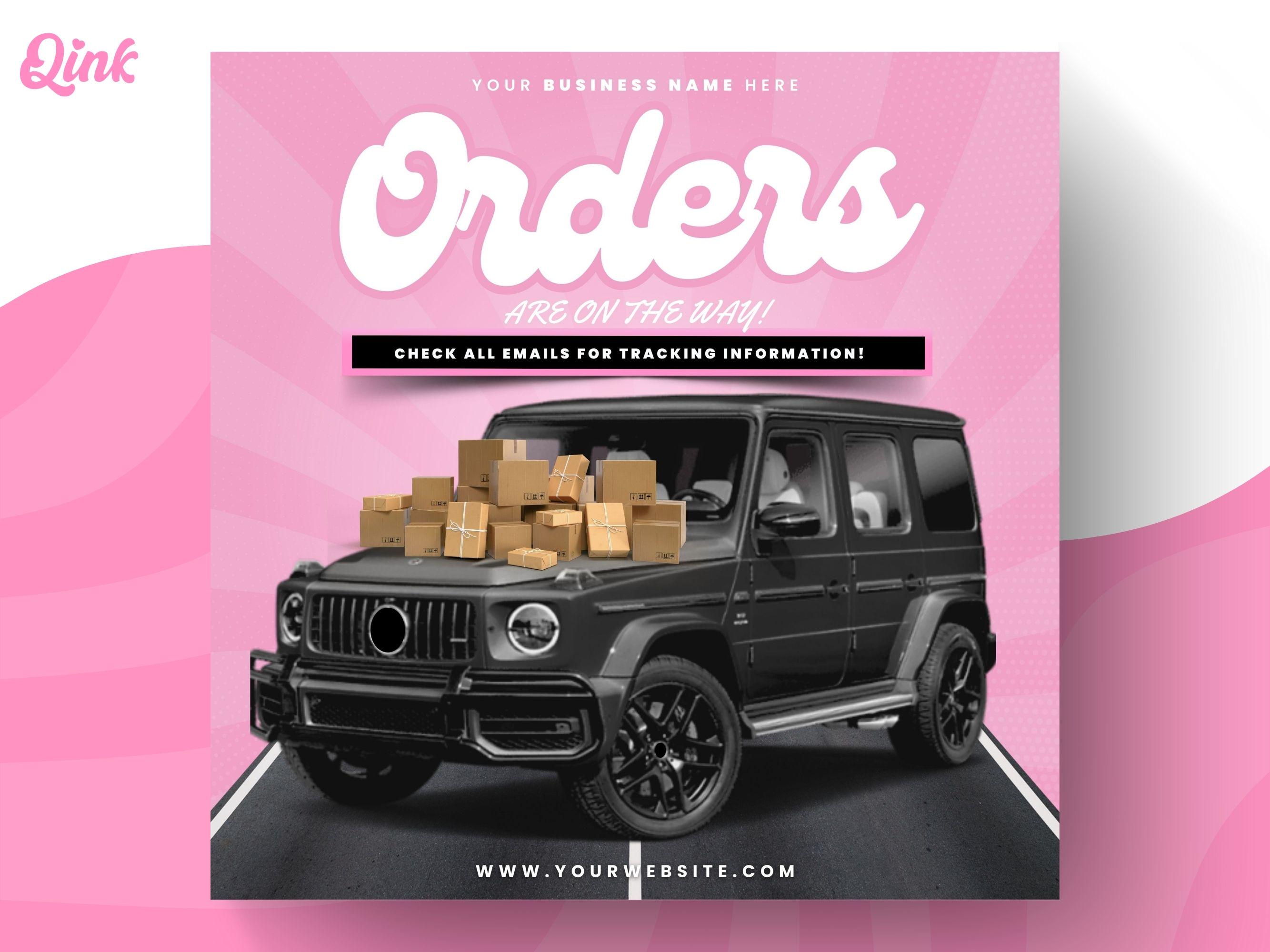 Orders Have Shipped Flyer, All Orders Shipped Flyer, DIY Social Media ...