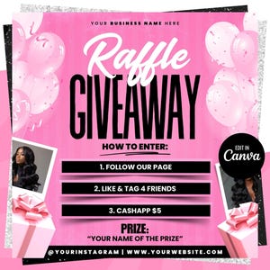 Raffle Giveaway Flyer, Raffle Flyer, DIY Giveaway Flyer, Raffle Ticket ...