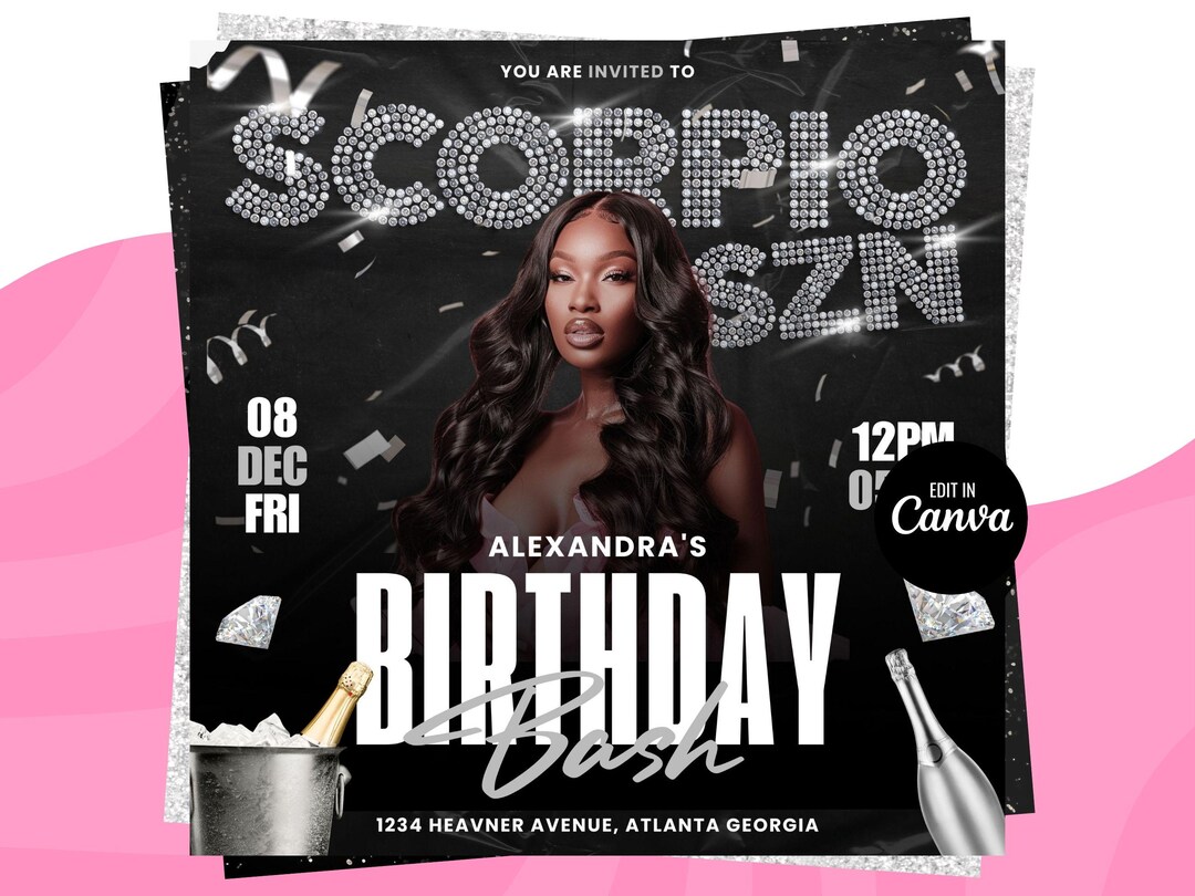 Scorpio Season Birthday, Birthday Flyer, Scorpio Birthday Flyer ...