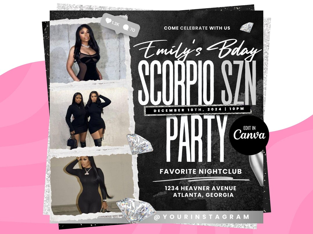 Scorpio Birthday Flyer, Birthday Flyer, Scorpio Season Birthday ...