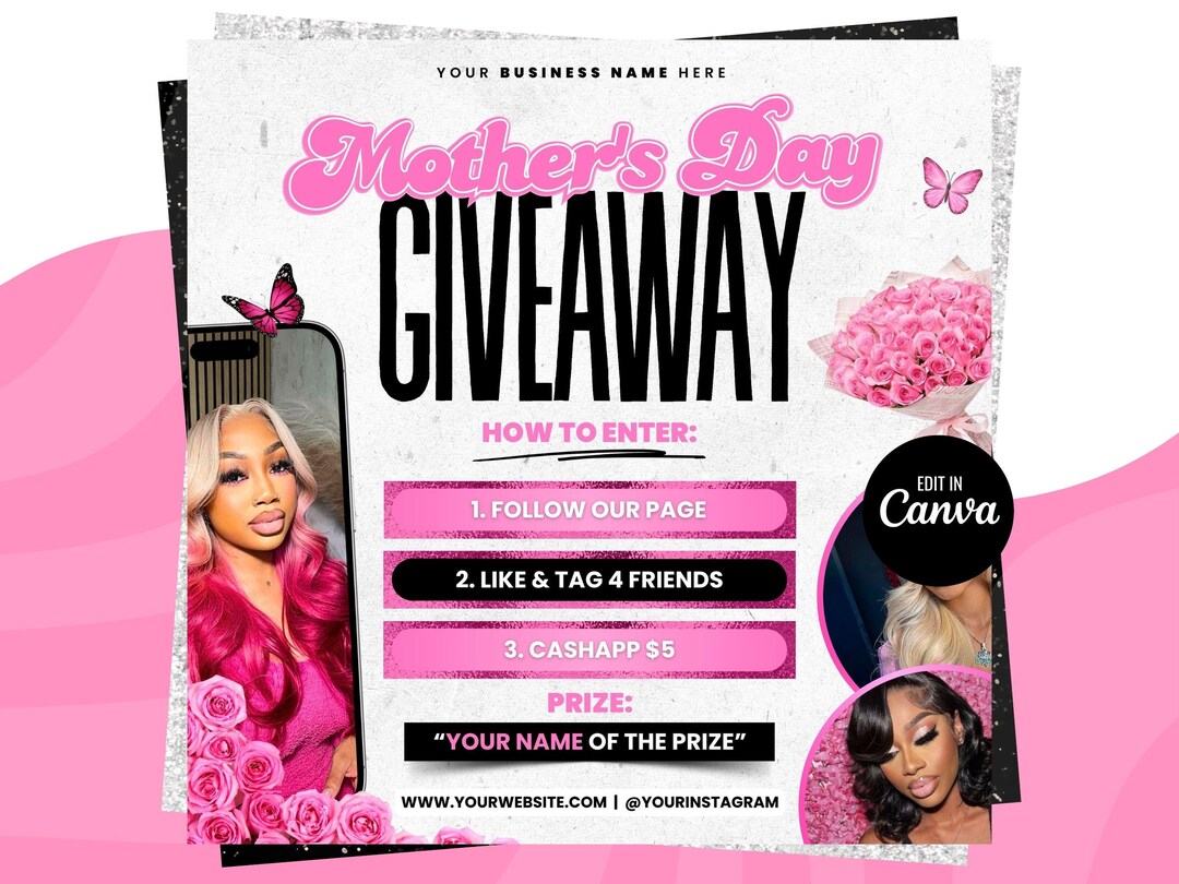 May Raffle Giveaway Flyer, Mothers Day Raffle Giveaway Flyer, May ...