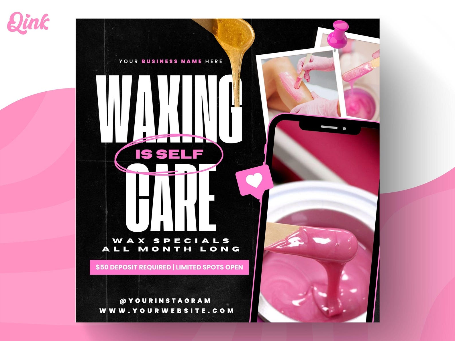 Wax Flyer, Wax Booking Flyer, Body Wax Booking Flyer, Spa Wax Flyer ...