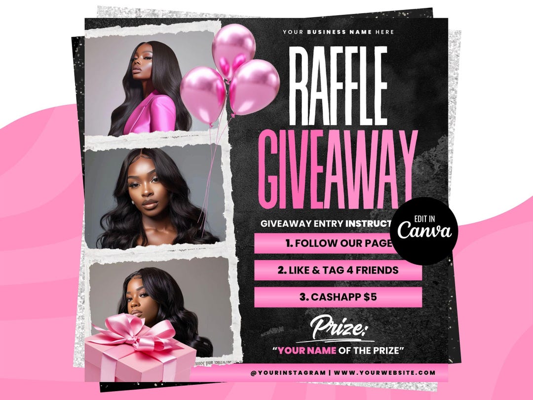 Raffle Giveaway Flyer, Raffle Flyer, DIY Giveaway Flyer, Raffle Ticket ...