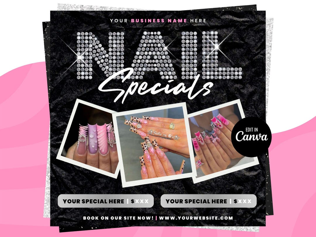 Nail Deal Flyer, Nail Special Flyer, Nail Tech Sale Flyer, Nail Flash ...