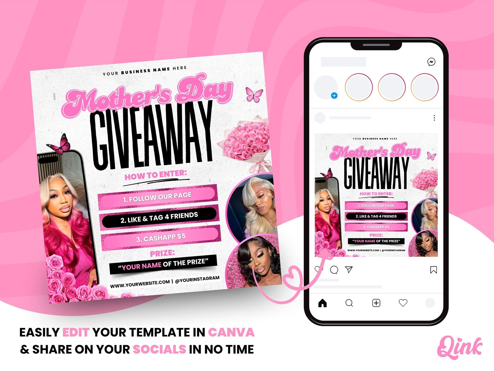 May Raffle Giveaway Flyer, Mothers Day Raffle Giveaway Flyer, May ...