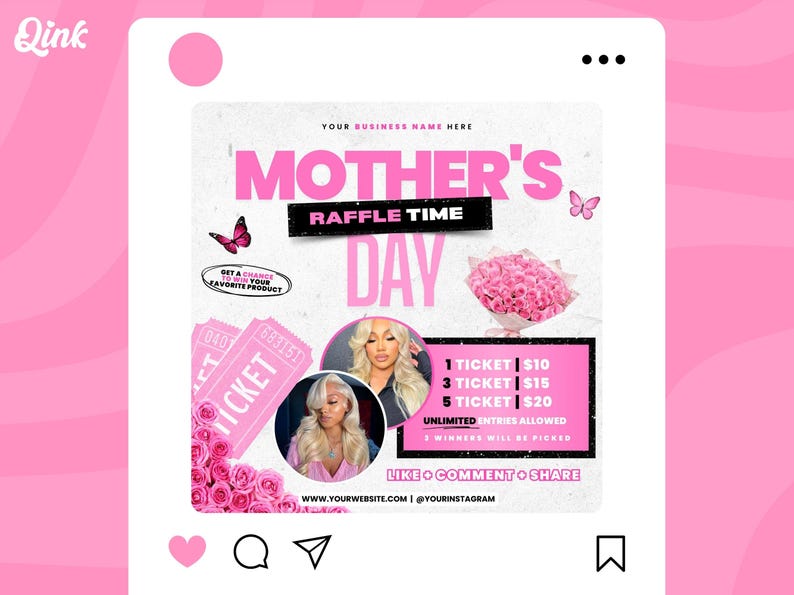 May Raffle Giveaway Flyer, Mothers Day Raffle Giveaway Flyer, May ...