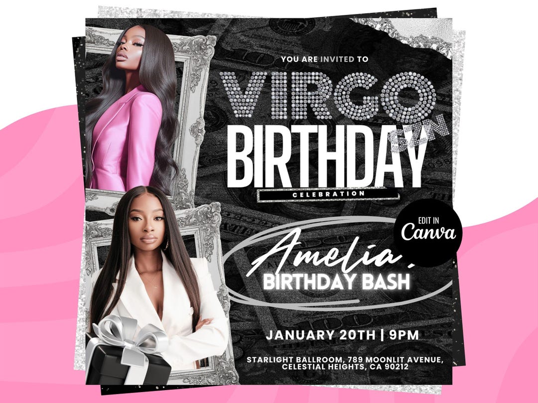 Birthday Flyer, Virgo Birthday Flyer, Libra Season Birthday Flyer ...