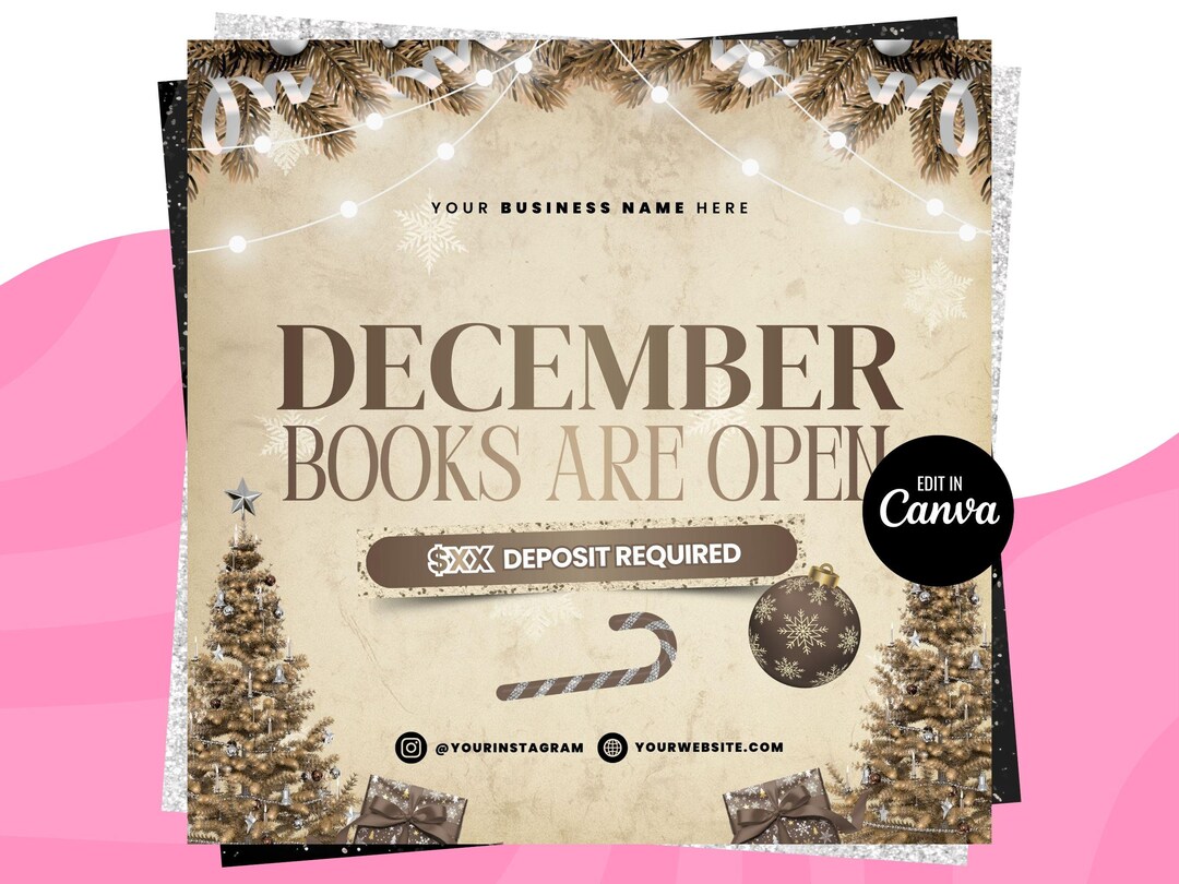 December Booking Flyer, Christmas Booking Flyer, Winter Booking Flyer ...