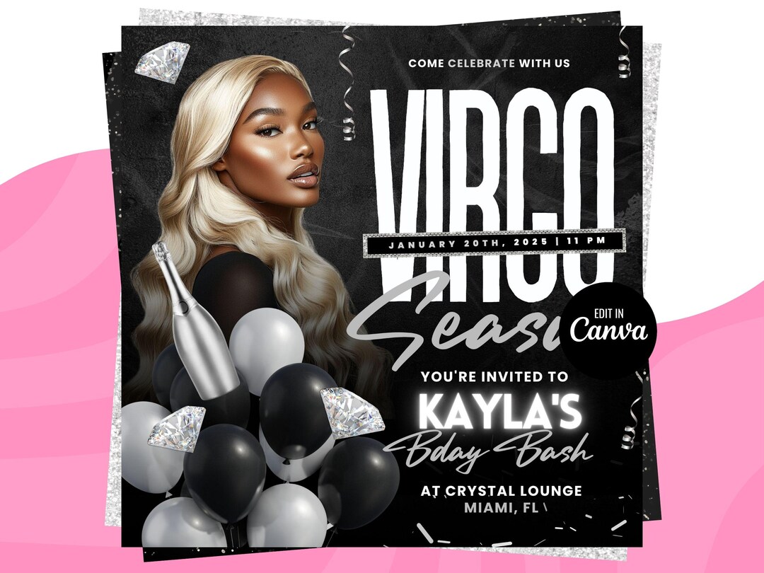 Virgo Birthday Flyer, Birthday Flyer, Virgo Season Birthday Flyer ...