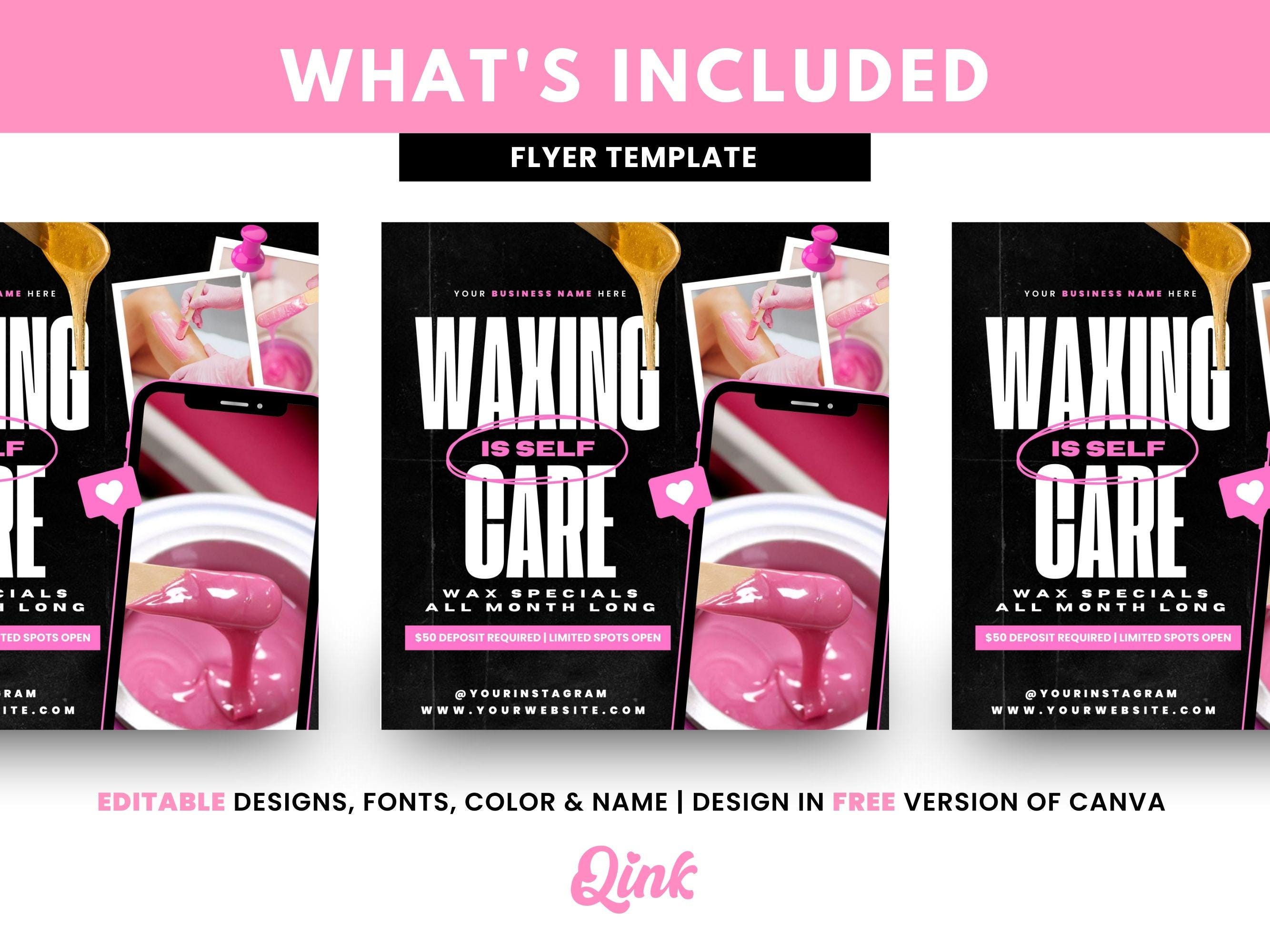 Wax Flyer, Wax Booking Flyer, Body Wax Booking Flyer, Spa Wax Flyer ...