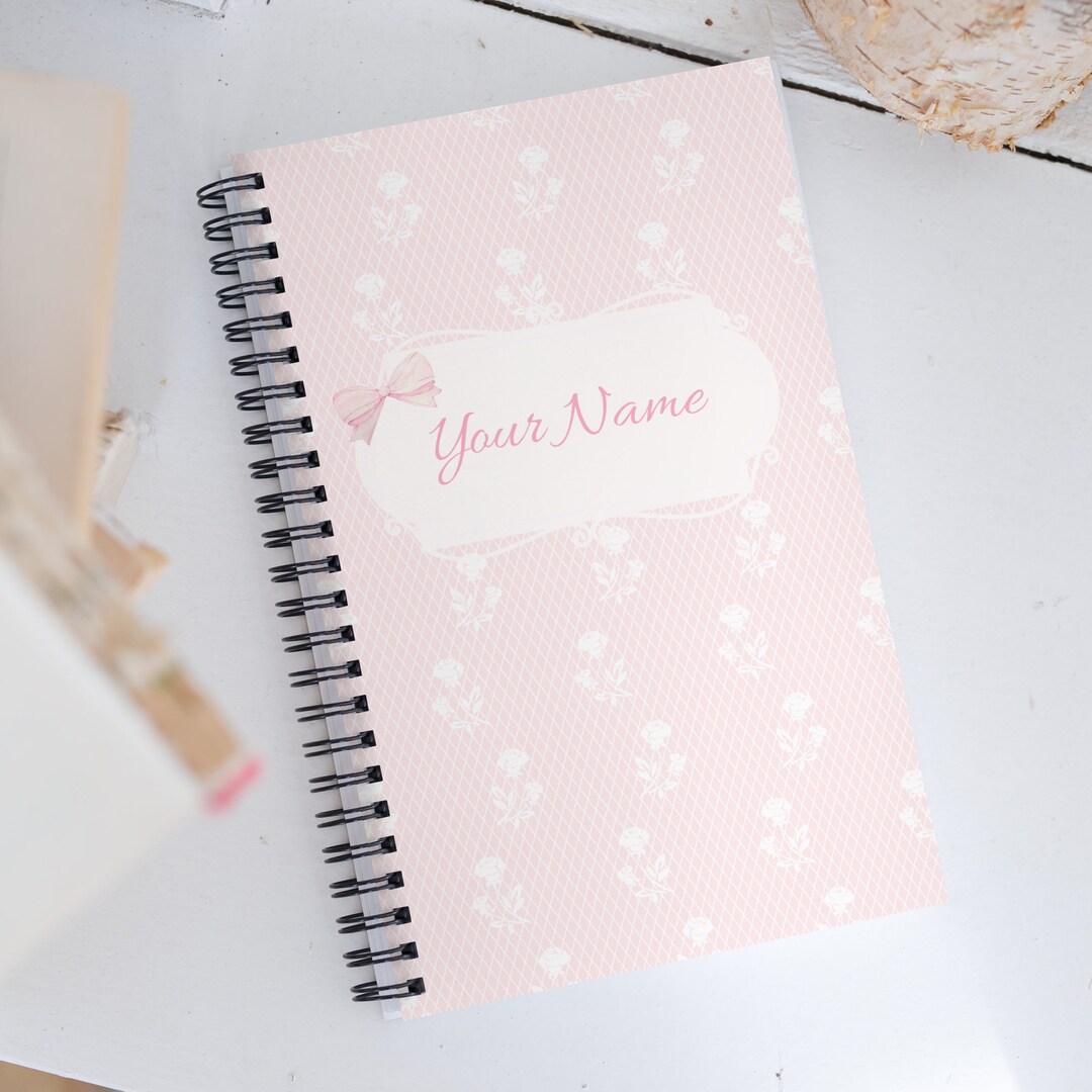 Personalised Journal Coquette Lace Journal With Your Name Dolette Back ...