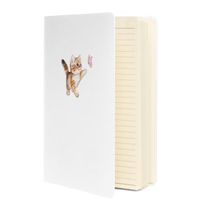 Orange Cat Hardcover Notebook - Cute Coquette Animal Painting School ...