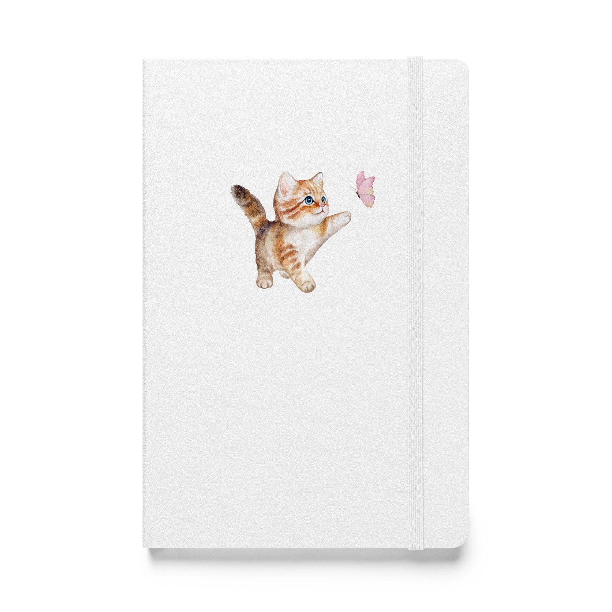 Orange Cat Hardcover Notebook - Cute Coquette Animal Painting School ...