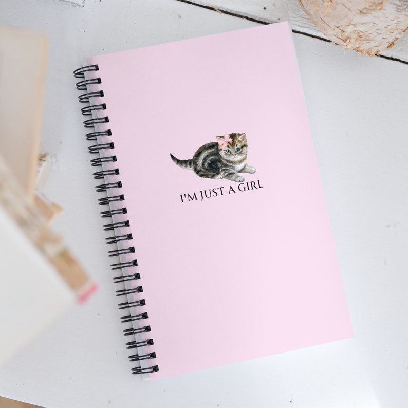Coquette Cat Spiral Notebook - Cute Back to School Supplies - Girly ...