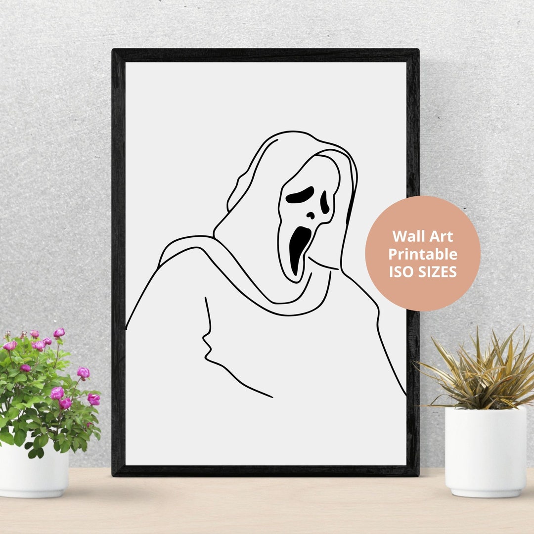 Scream Halloween Minimalist Poster Art | Halloween Wall Art | Ghostface ...
