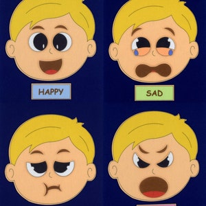 Emotions Activity for Boy - Felt Set/ Quiet Book / Kindergarten Game ...
