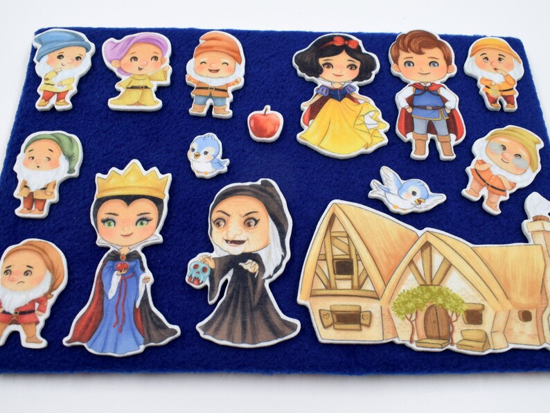Snow White and the Seven Dwarfs - Set of Felt Shapes / Quiet Book ...