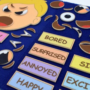 Emotions Activity for Boy - Felt Set/ Quiet Book / Kindergarten Game ...
