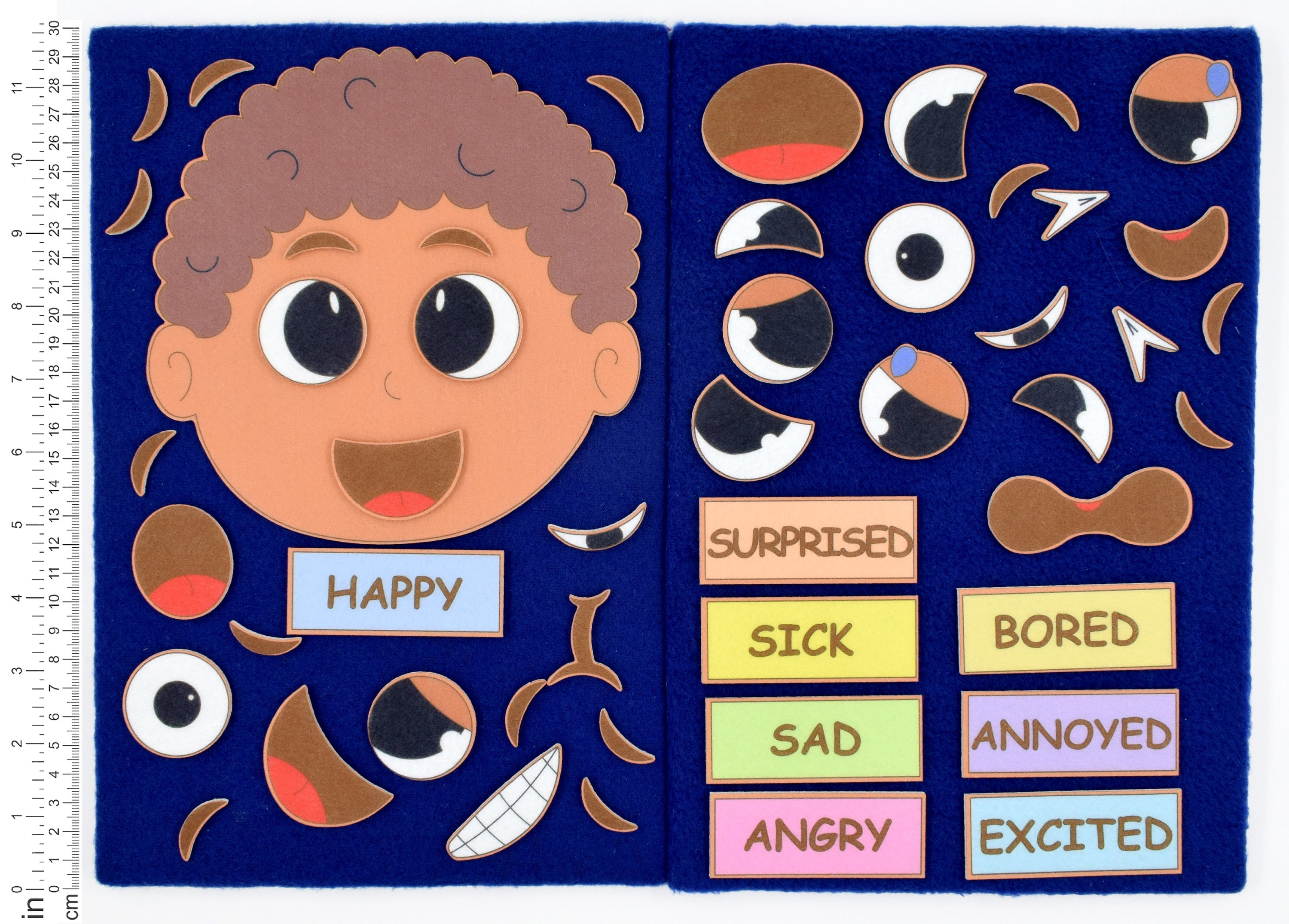 Emotions Activity for Boy Felt Set/ Quiet Book / Kindergarten Game ...