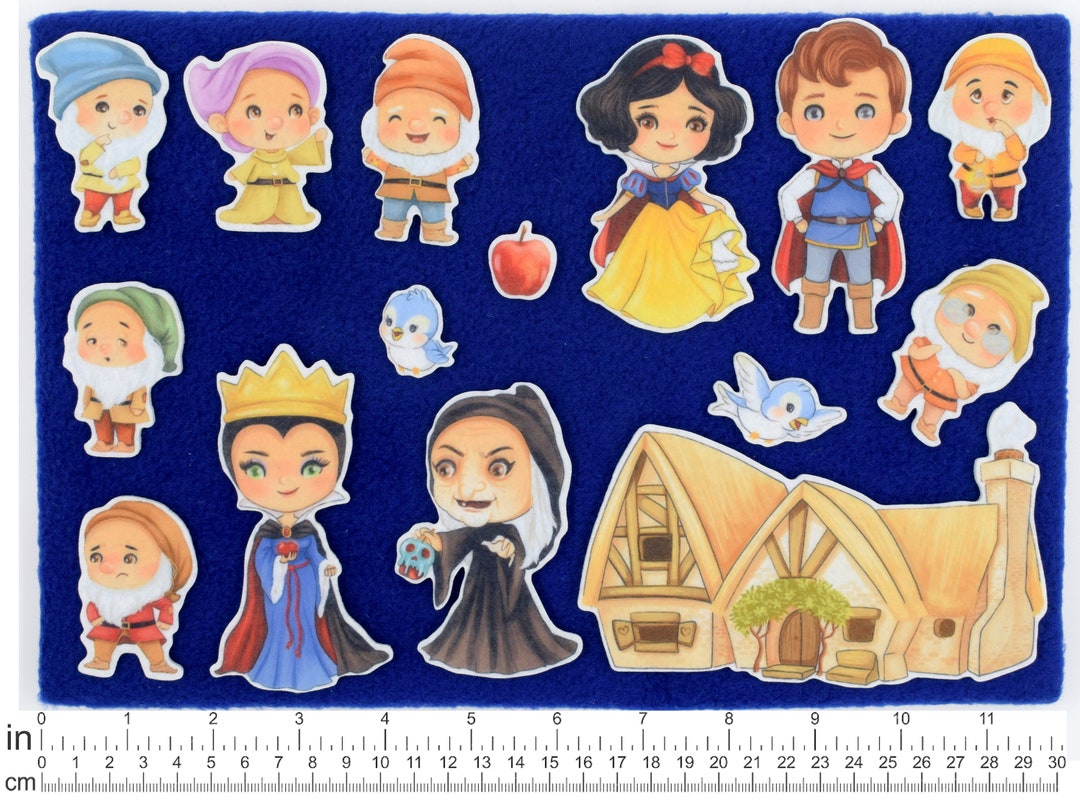 Snow White and the Seven Dwarfs - Set of Felt Shapes / Quiet Book ...