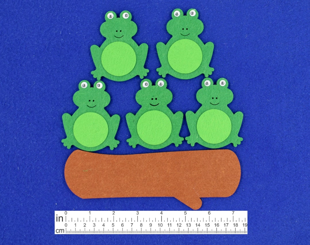Five Little Speckled Frogs - Felt Set / Quiet Book / Kindergarten Game ...