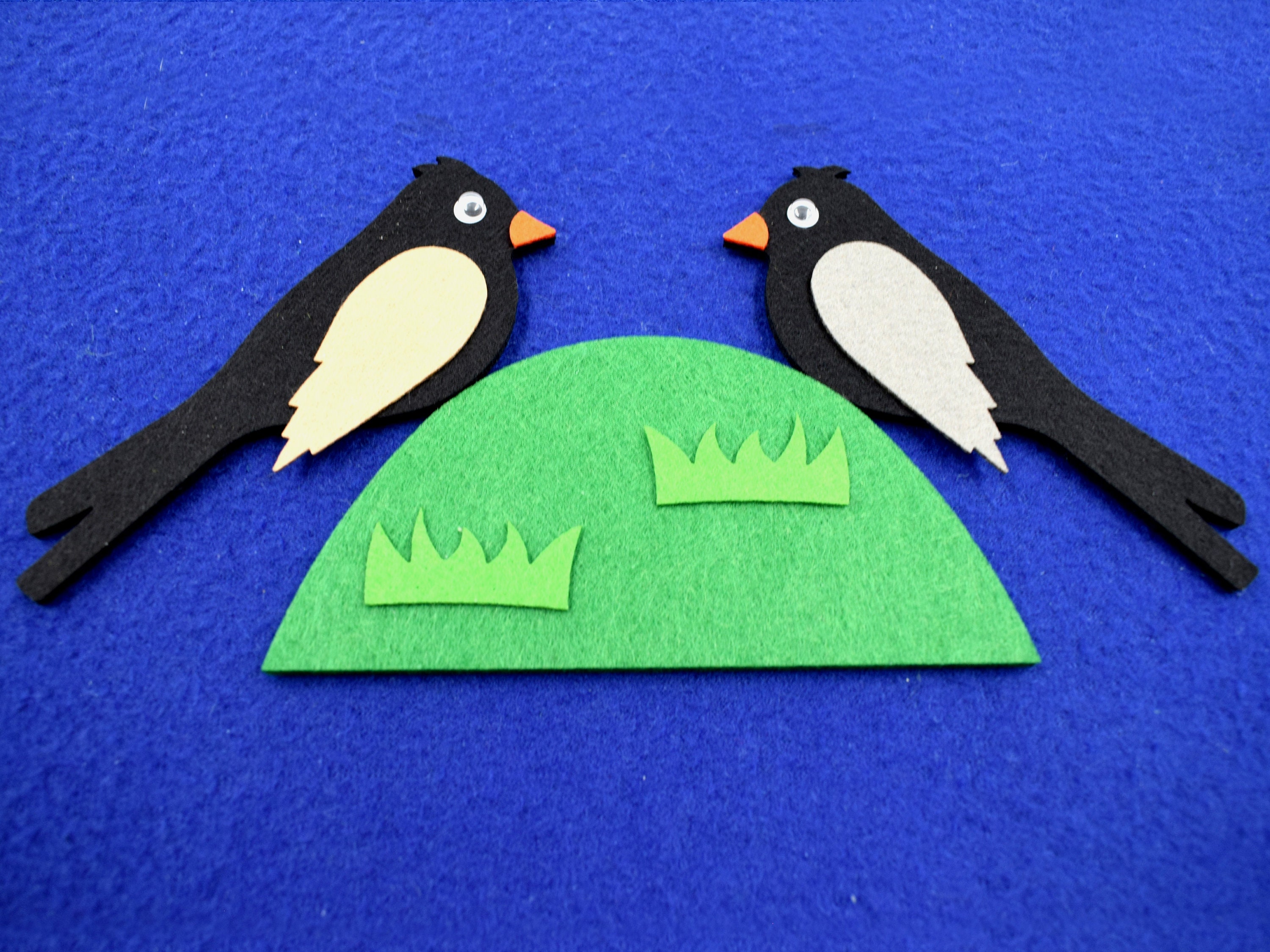 Two Little Black Birds - Felt Set / Quiet Book / Kindergarten Game ...