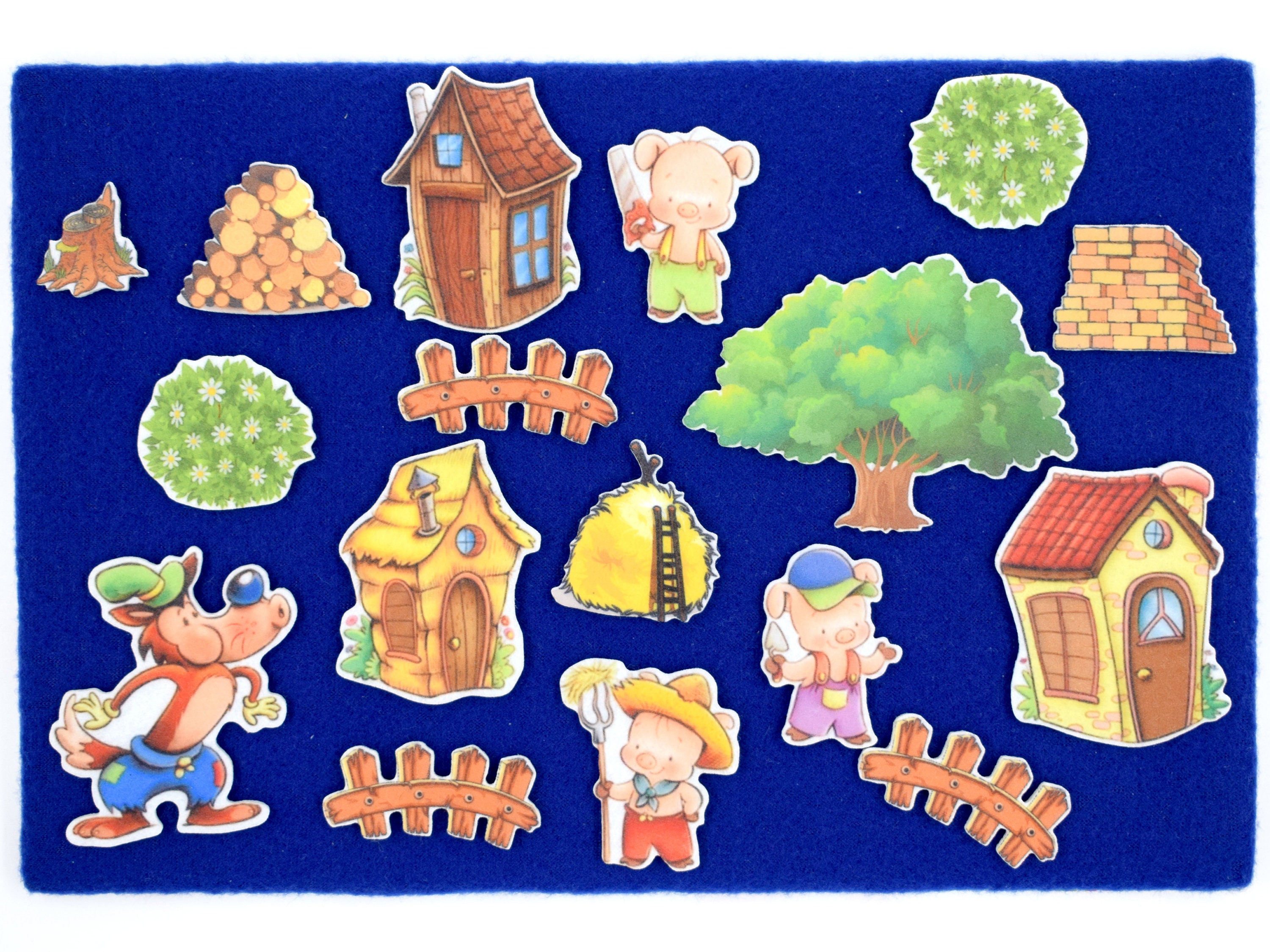 The Three Little Pigs - Set of Felt Shapes / Quiet Book / Kindergarten ...