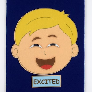 Emotions Activity for Boy - Felt Set/ Quiet Book / Kindergarten Game ...