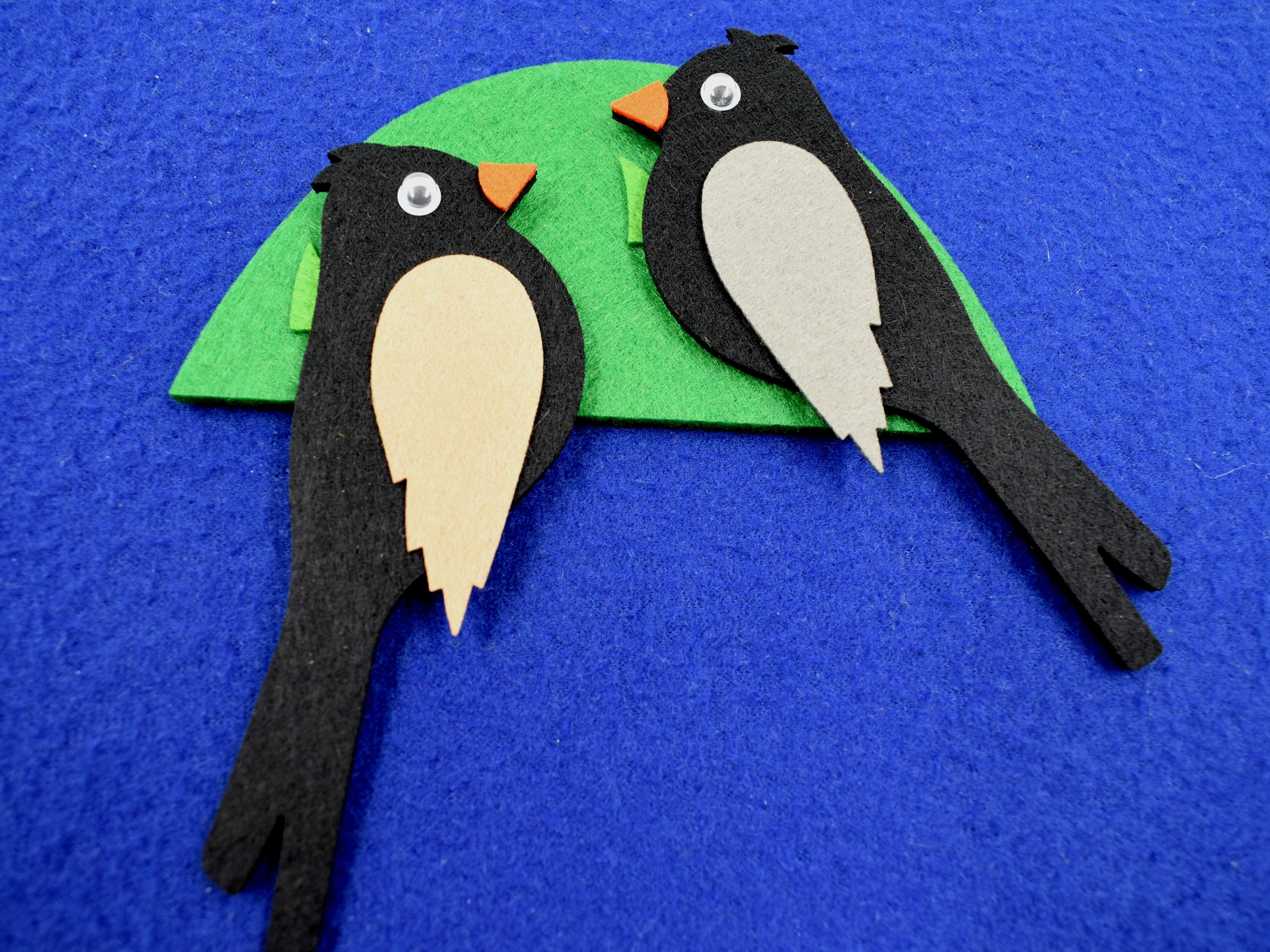 Two Little Black Birds - Felt Set / Quiet Book / Kindergarten Game ...