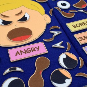 Emotions Activity for Boy - Felt Set/ Quiet Book / Kindergarten Game ...