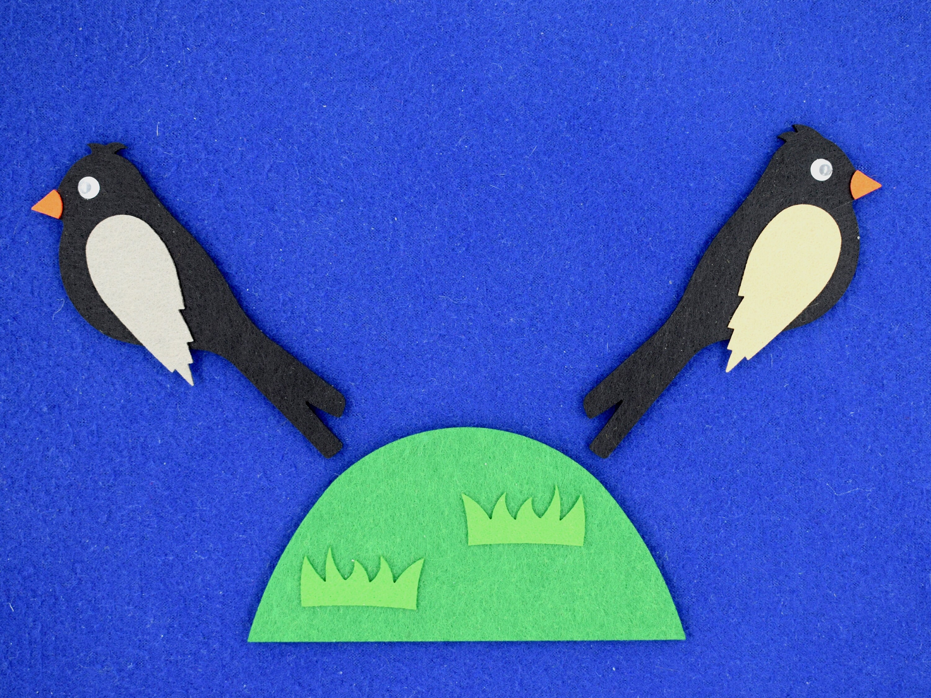 Two Little Black Birds Felt Set / Quiet Book / Kindergarten Game / Kids ...