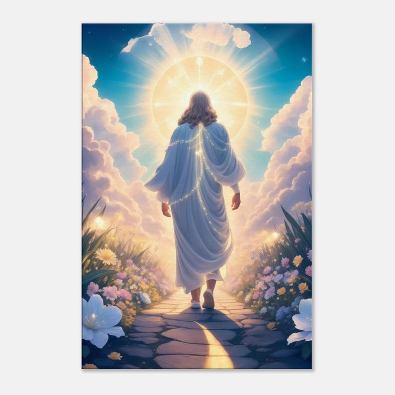Christian Wall Art Jesus Walking Path Canvas Print Religious Gift Bible ...