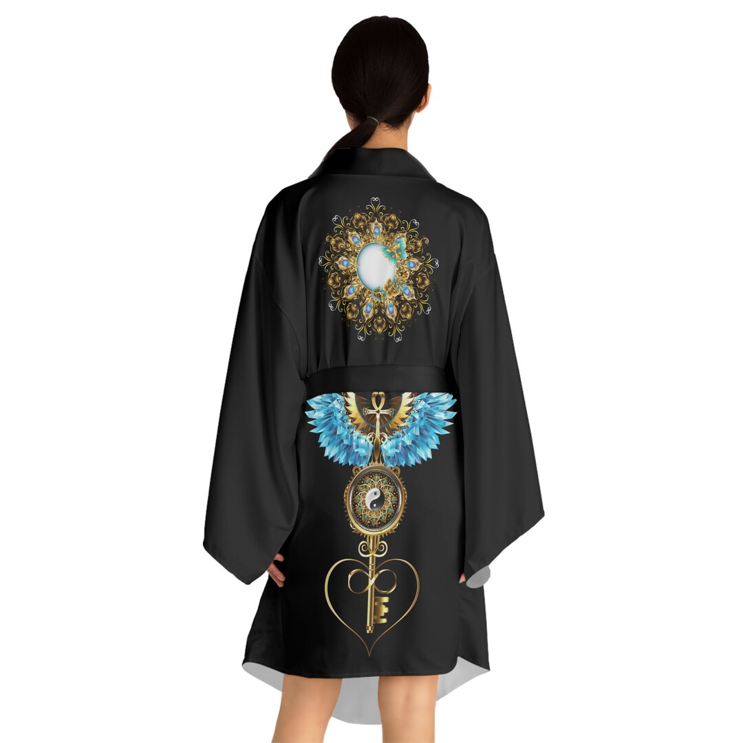 Ankhs Secret Dress Kimono Robe, Spiritual Female Kimono Dress, Yin Yang ...