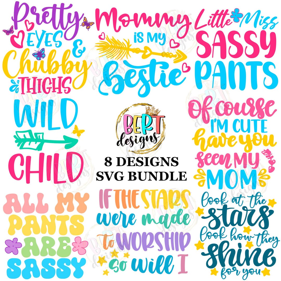 Kids Bundle Svg Cricut Designs, Toddler Svg Bundle Girl Quotes Svg ...