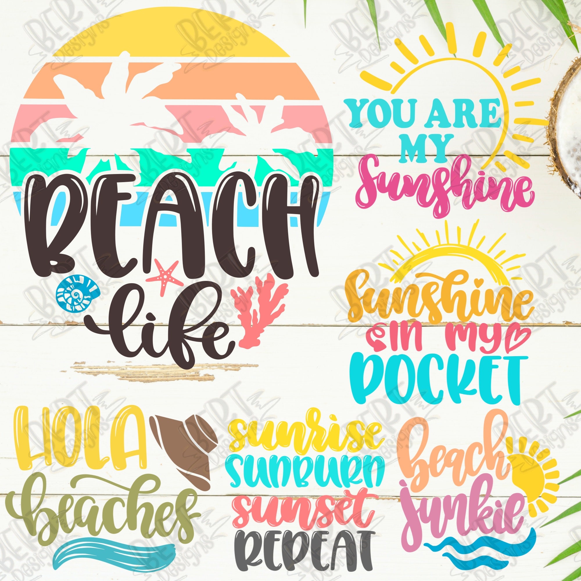 Beach Quotes Bundle Svg Summer Life Svg Bundle Sunshine Bundle Svg ...
